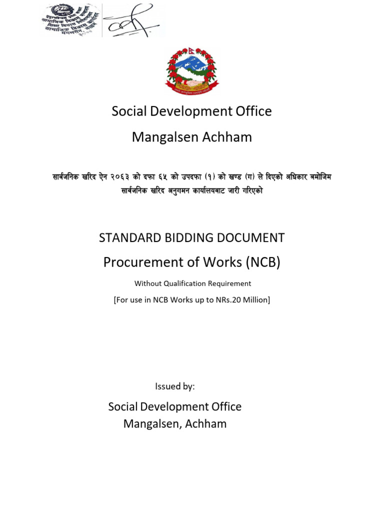 Bid Document | PDF | Specification (Technical Standard)