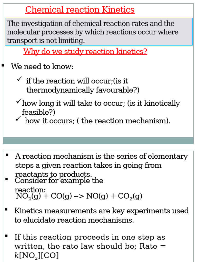 Chemical Reaction Kinetics-1 | PDF | Catalysis | Reaction Rate