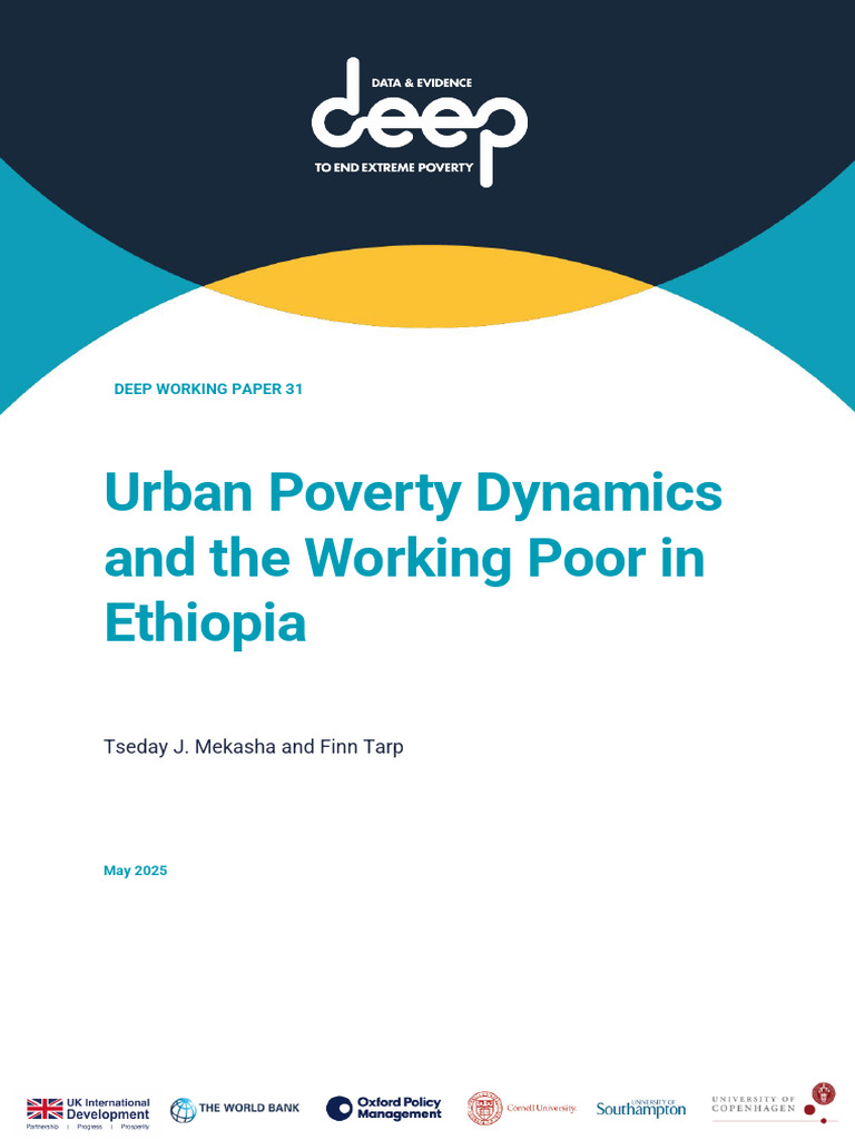 Urban Poverty Dynamics and The Working Poor in Ethiopia | PDF | Cost Of ...