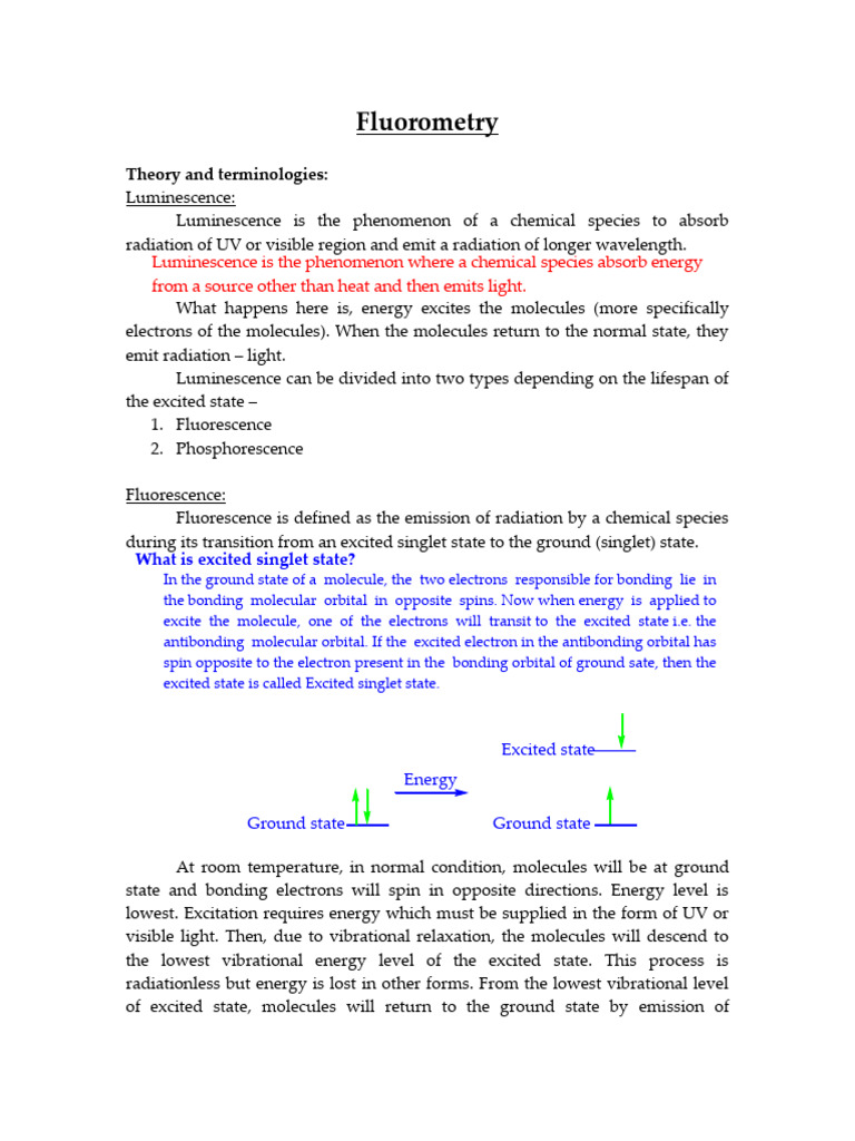 Fluorometry | PDF | Fluorescence | Energy Level