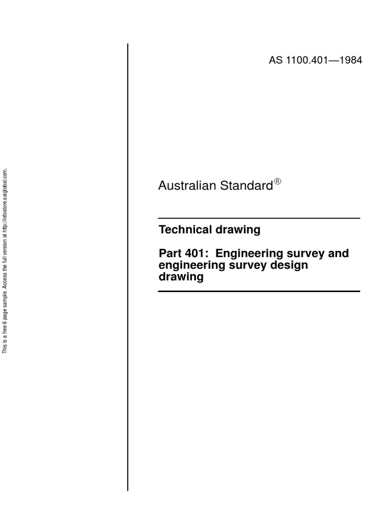 As 1100.401-1984 Technical Drawing Engineering Survey and Engineering ...