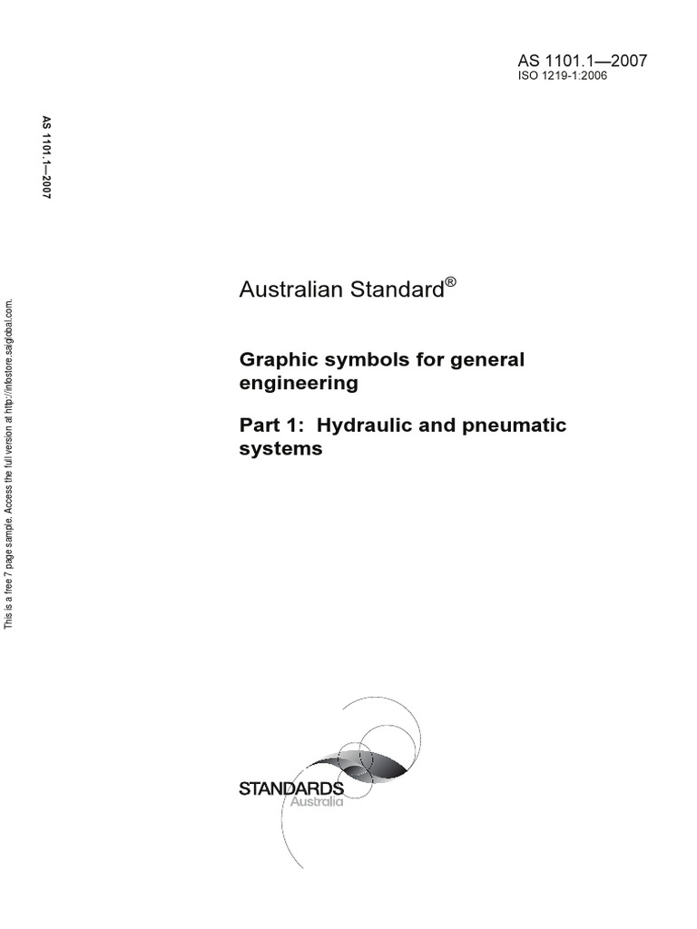 As 1101.1-2007 Graphic Symbols For General Engineering Hydraulic and ...