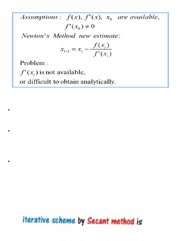 Computational Method Secant Method Chapter Two | PDF
