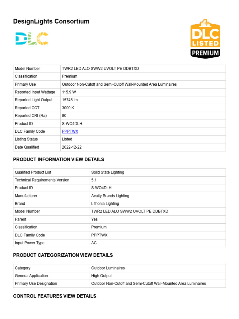 DLC Qualified Product List - Solid State Lighting | PDF | Electric ...