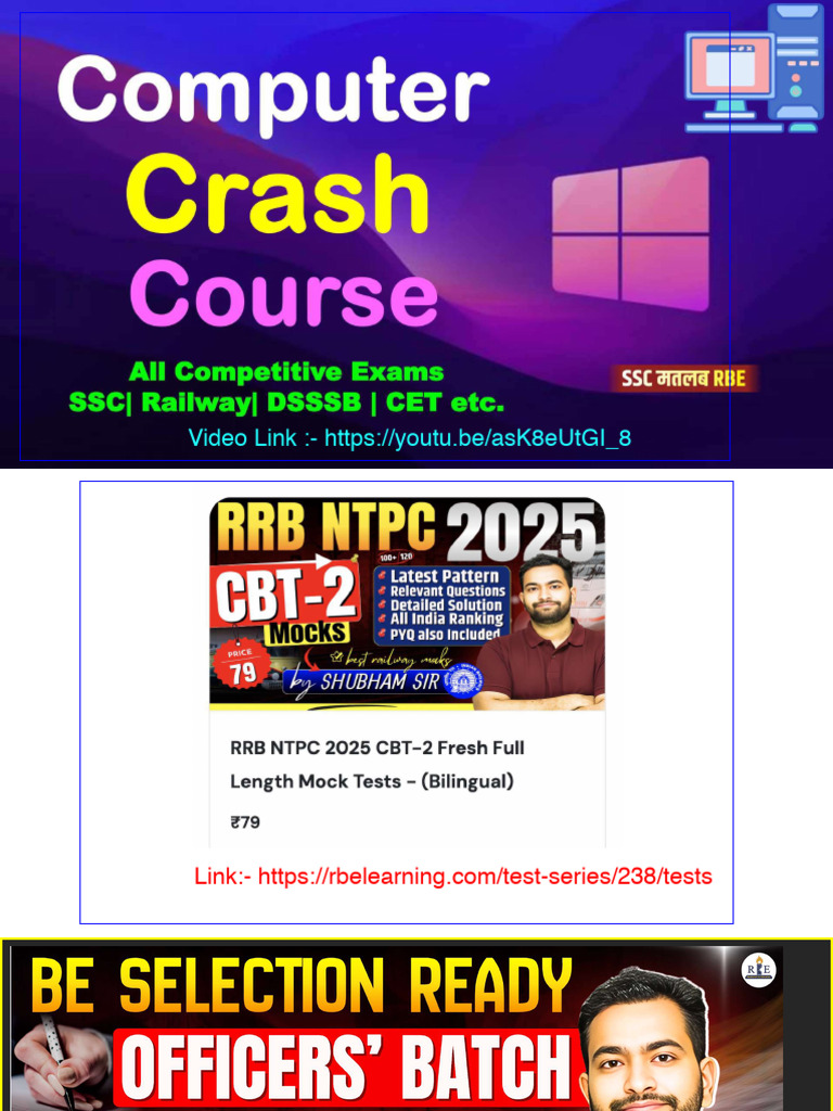 Computer Crash Course For Quick Revision - Radhika Mam (RBE) | PDF