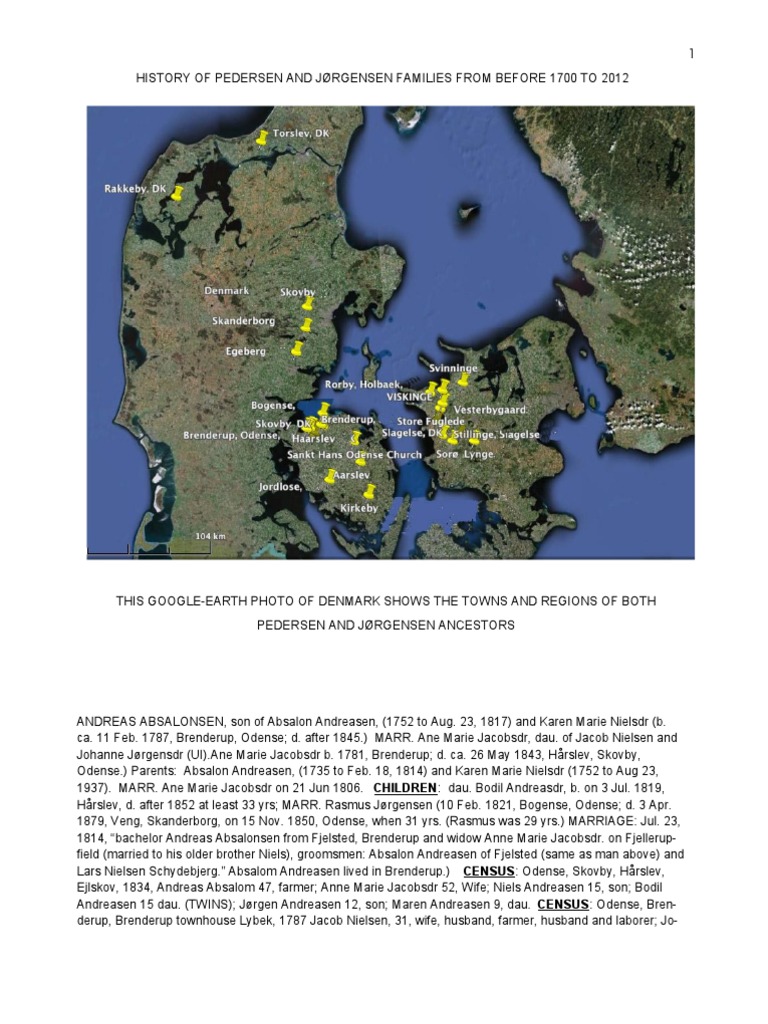 Jørgensen and Pedersen Family History | PDF | Family
