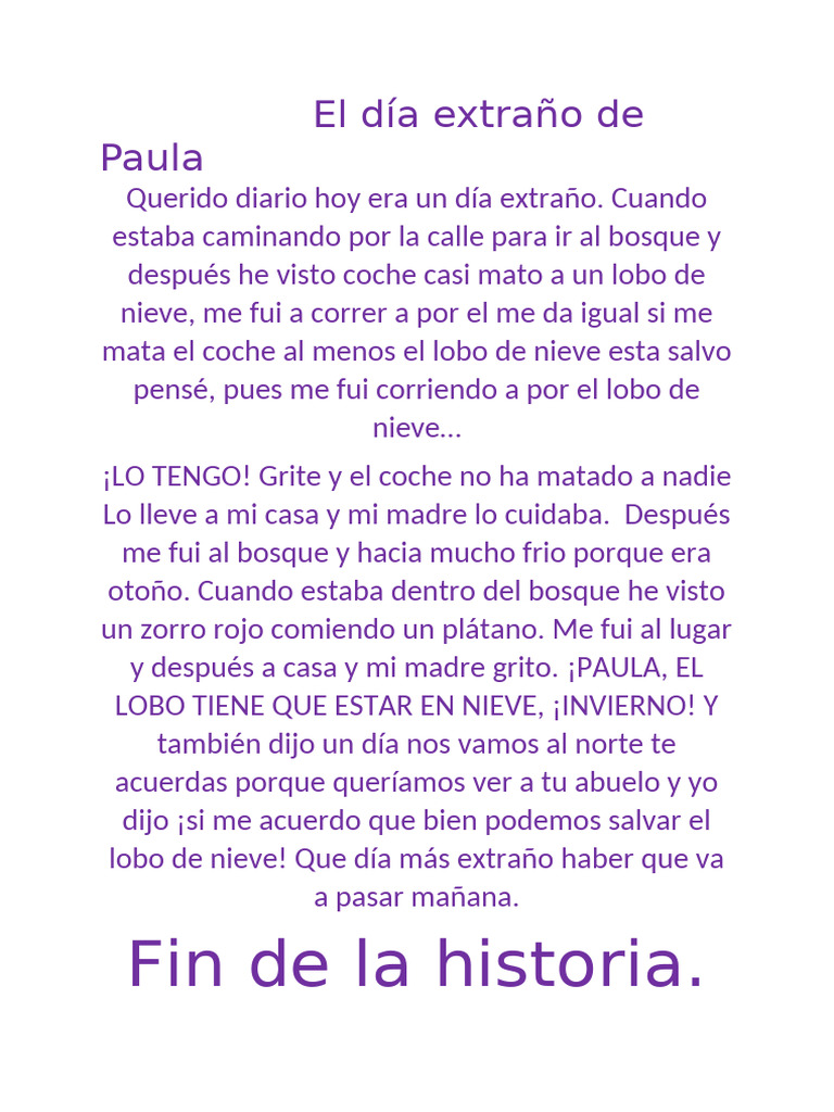 (Extra Espanol) El Dia Extrano de Paula. | PDF