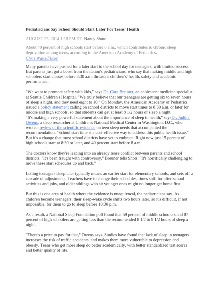 Non-Fiction Annotation Practice | PDF | Adolescence | Sleep