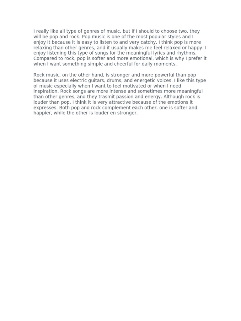 I Really Like All Type of Genres of Music | PDF