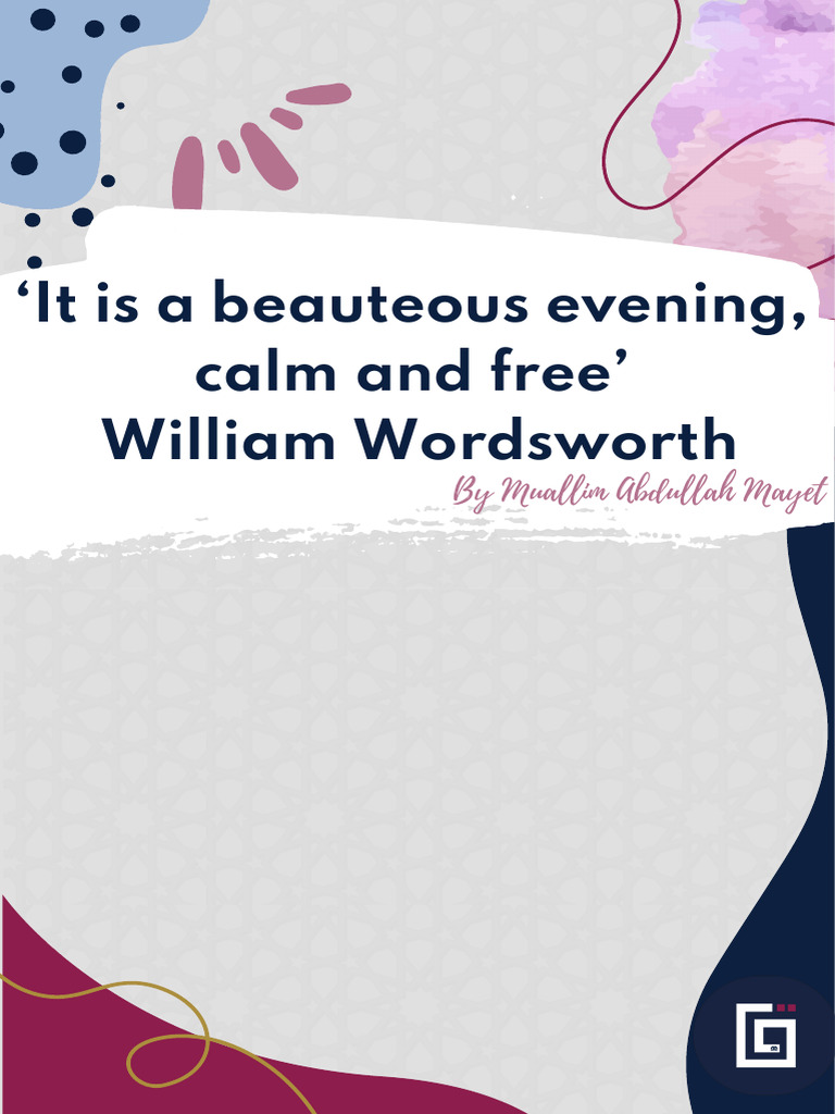 1746389300383-It Is A Beauteous Evening Notes | PDF | William Wordsworth