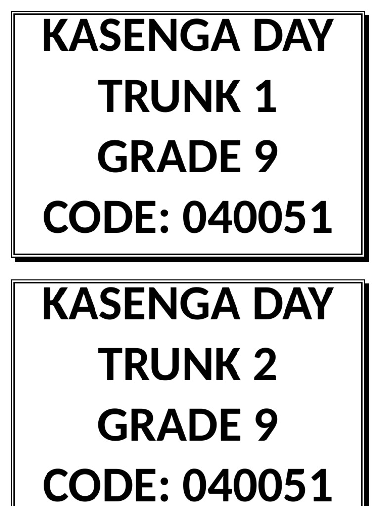 Trunk Tags | PDF