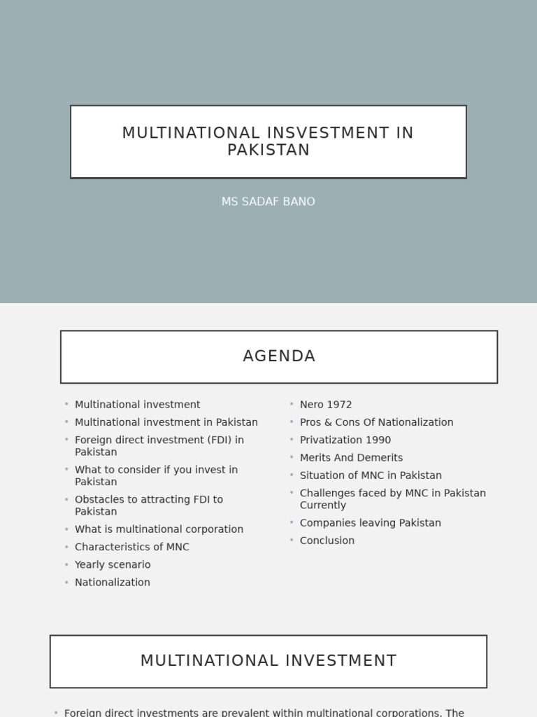 Multi National Companies | PDF | Foreign Direct Investment ...