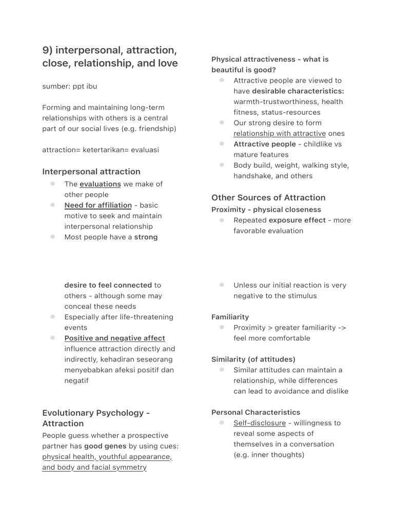 9) Interpersonal, Attraction, Close, Relationship, and Love | PDF ...