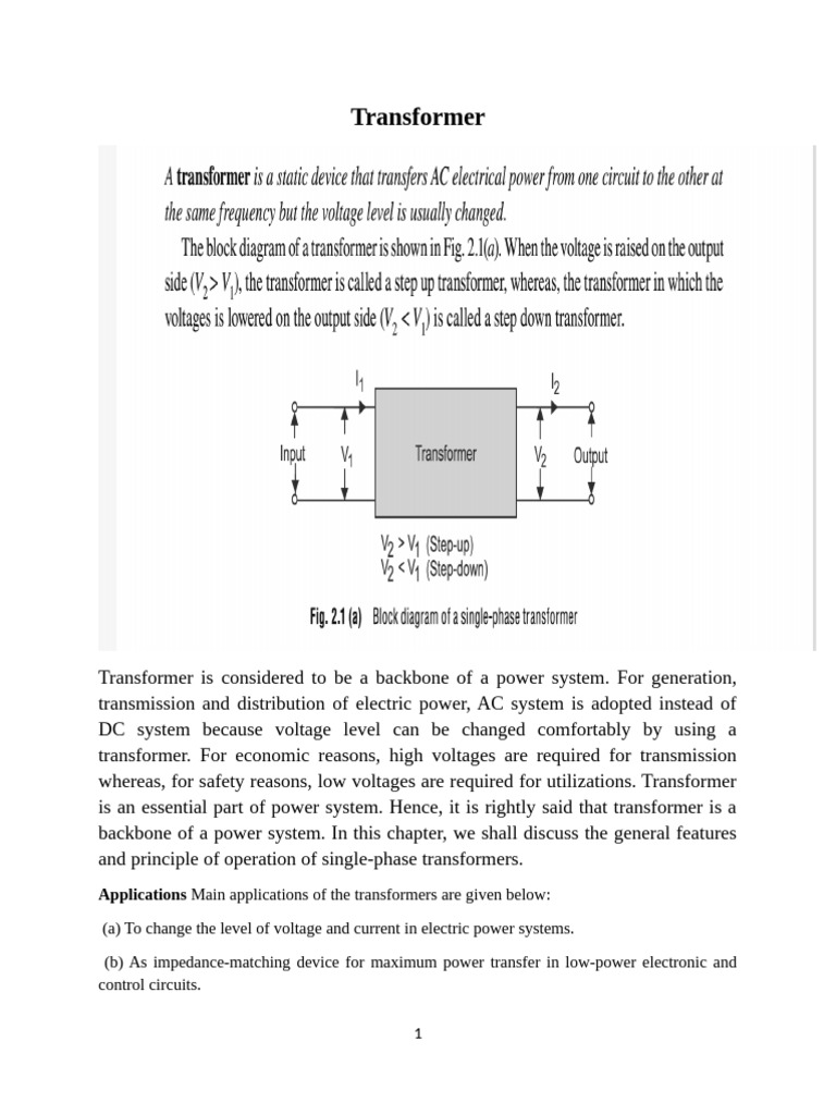 Electrical Lecture Notes 1 | PDF | Transformer | Electric Power ...