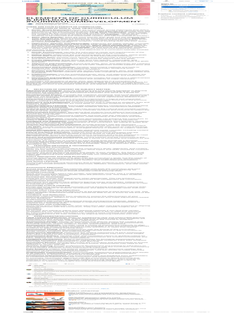 Elements of Curriculum Development Guide | PDF | Educational Assessment ...