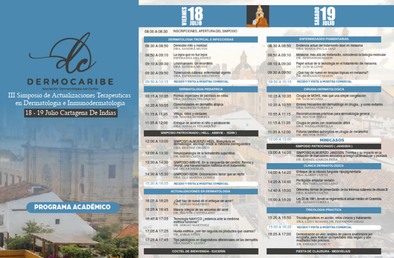 Simposio de Dermatología 2023 en Cartagena | PDF | Dermatología ...