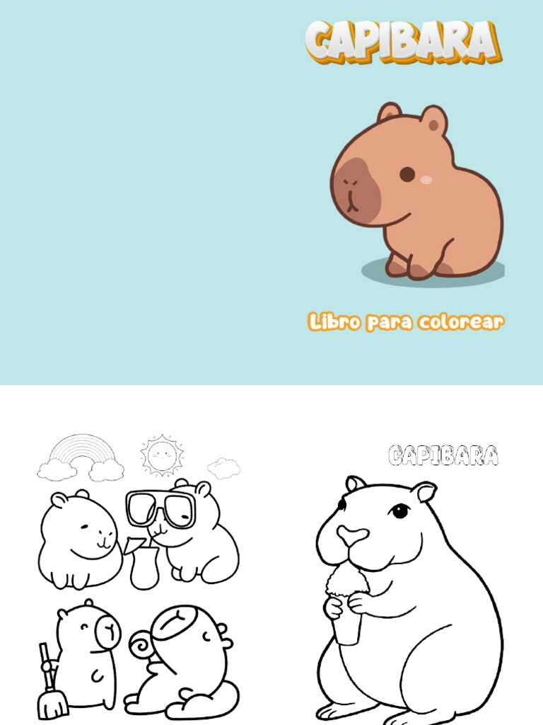 Capibara Librito de Colorear | PDF