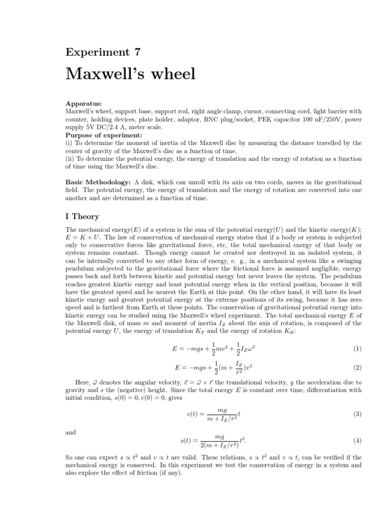 Maxwell Wheel | Potential Energy | Kinetic Energy