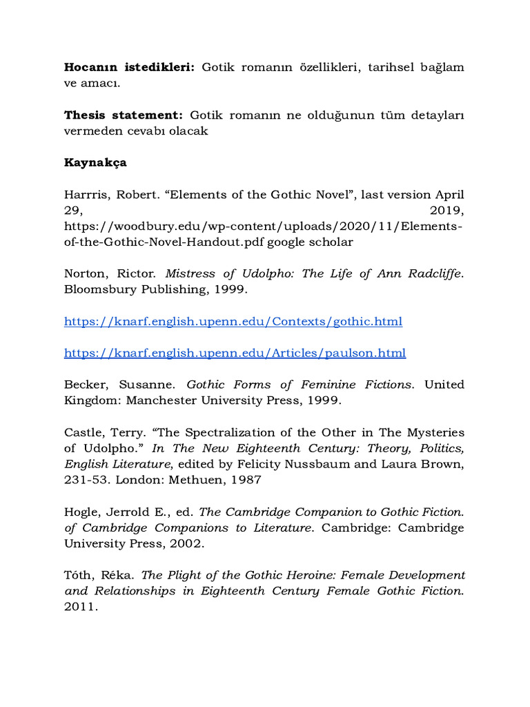 Roman Araştırma | PDF | Gothic Fiction | Ann Radcliffe