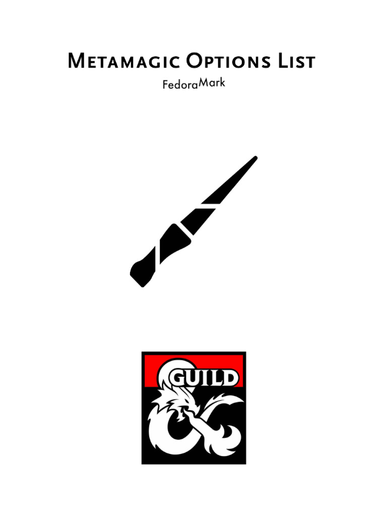 Metamagic Options Sheet | PDF