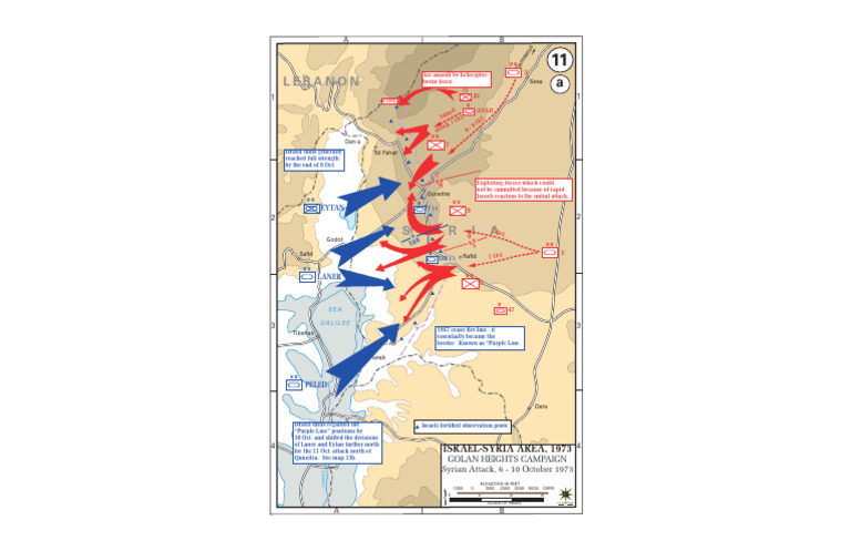 Israel - Syria Area, 1973 - Syrian Attacks, 6 - 12 October | PDF ...
