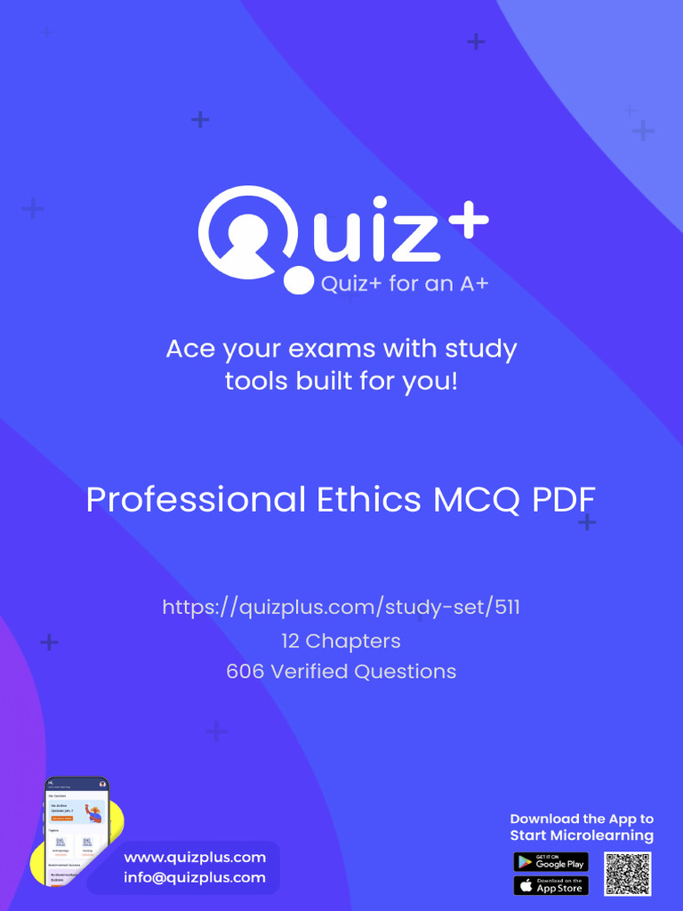 Professional Ethics MCQ PDF | PDF | Business Ethics | Goal