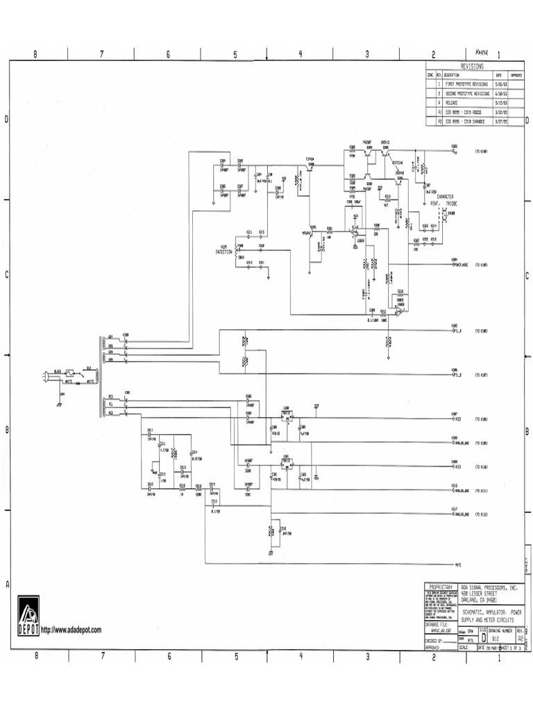 ADA Ampulator Schematics Power Supply & Meter Circuits | PDF