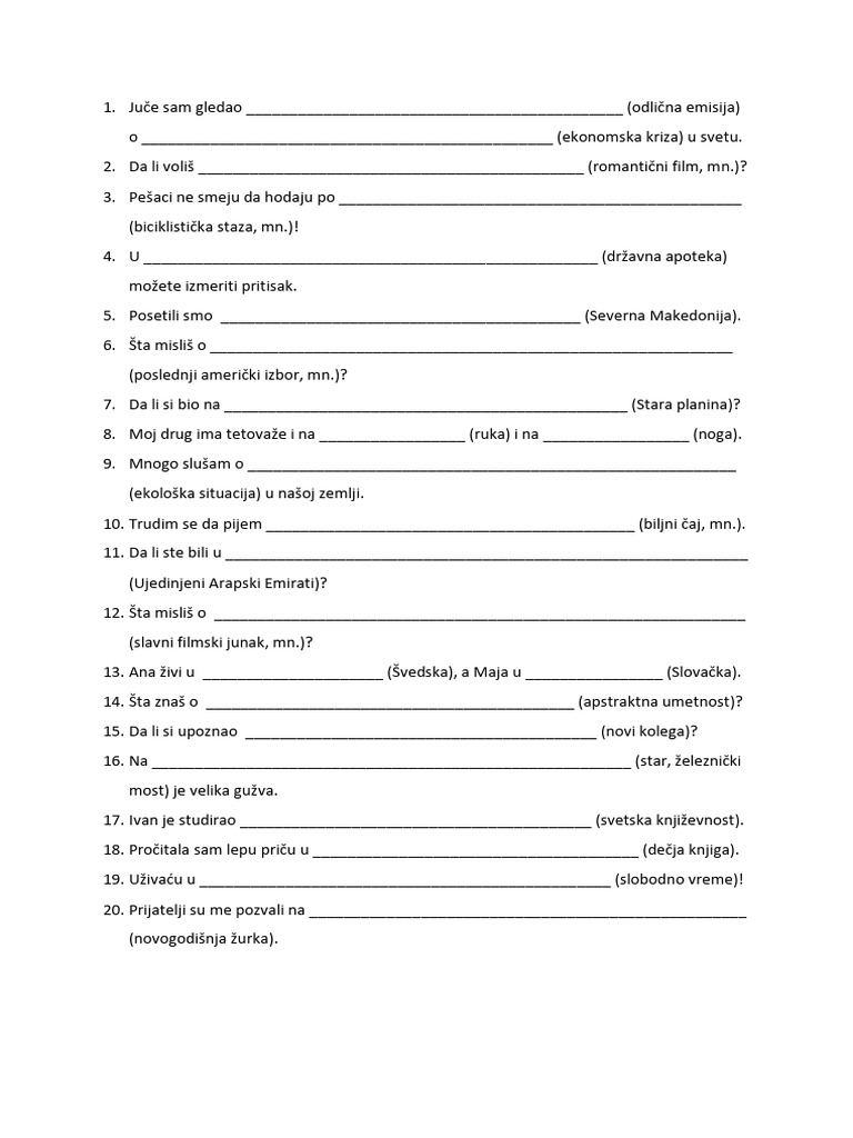 Akuzativ Ili Lokativ 3 - 678d3bac 9f17 40bb 9af3 6fdd6eb42d15 | PDF