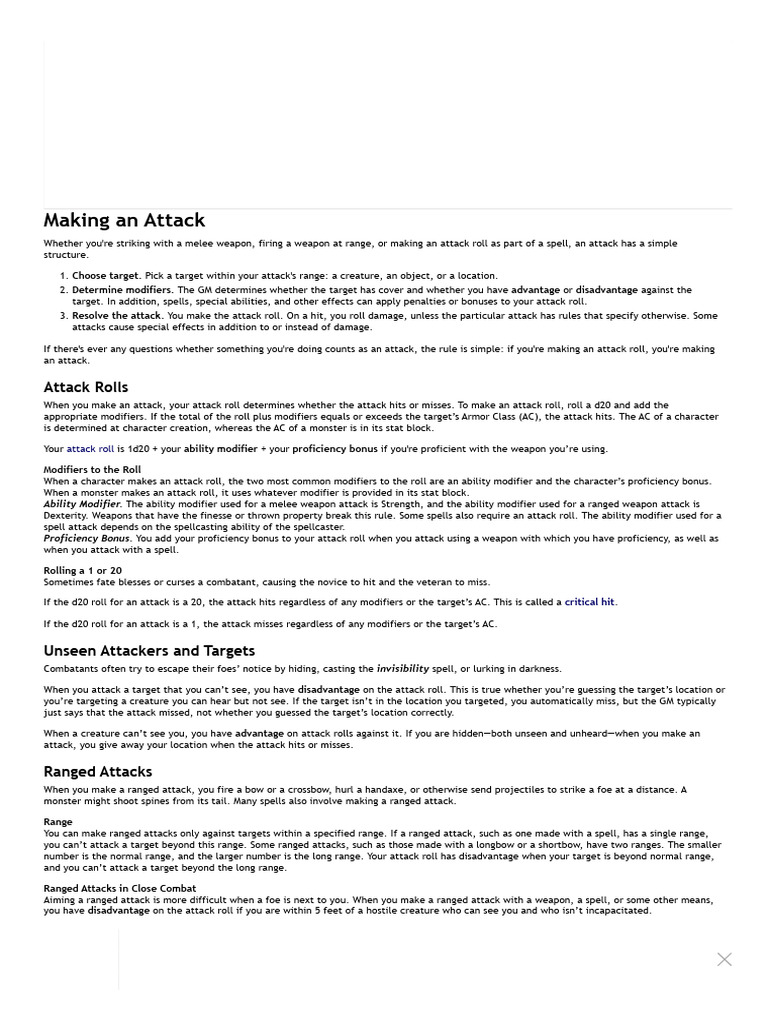 Making An Attack | PDF | D20 System | Grappling