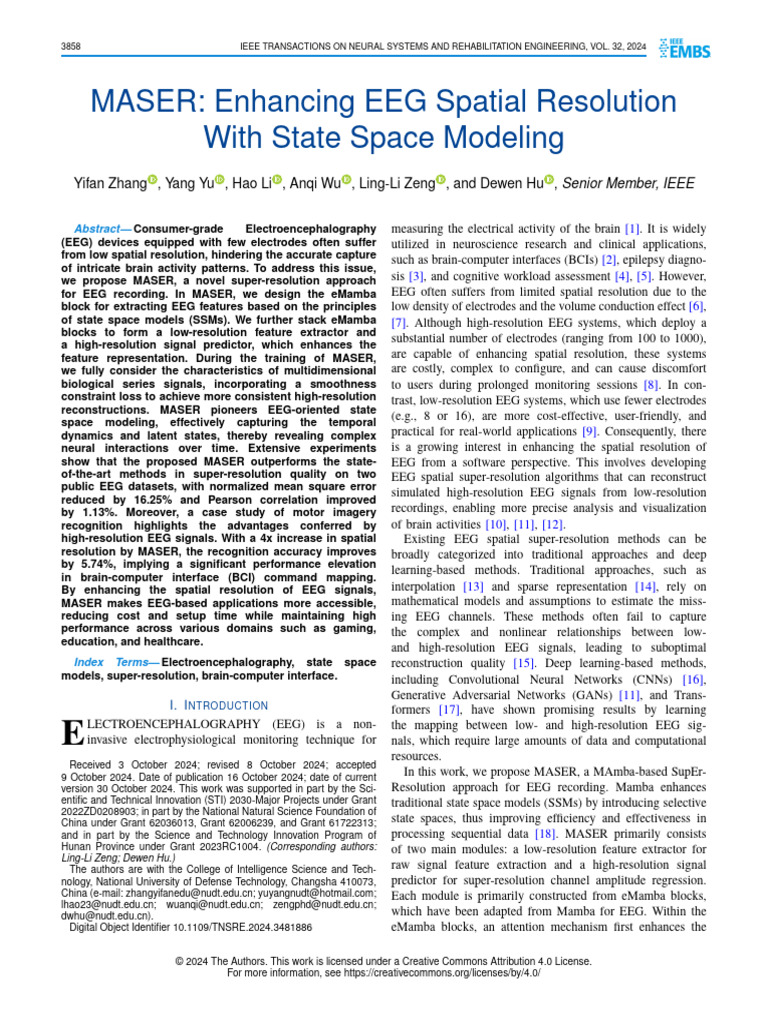 38 MASER Enhancing EEG Spatial Resolution With State Space Modeling ...