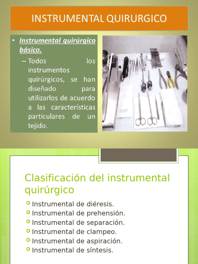 Clasificación Del Instrumental Quirúrgico | PDF | Especialidades Medicas