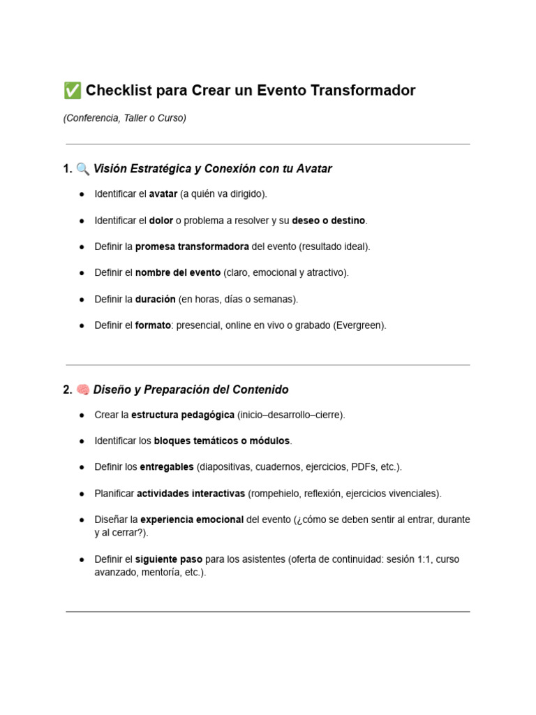 Checklist para Preparar Tu Evento | PDF
