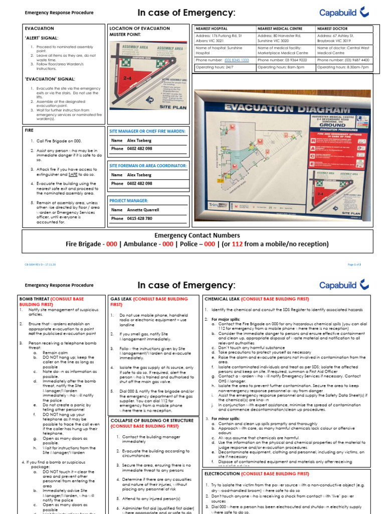 CB-S004 REV D - Emergency Response Procedure - Western Health | PDF ...