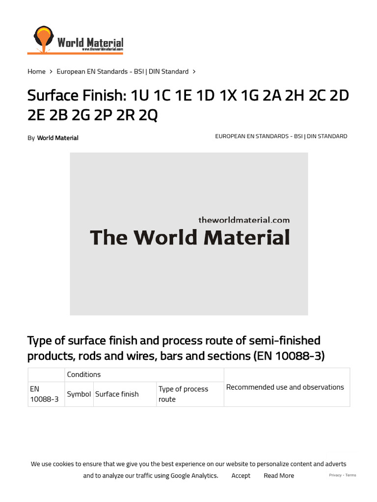 Surface Finish - Guidance Reference On EN 10088 | PDF | Rolling ...