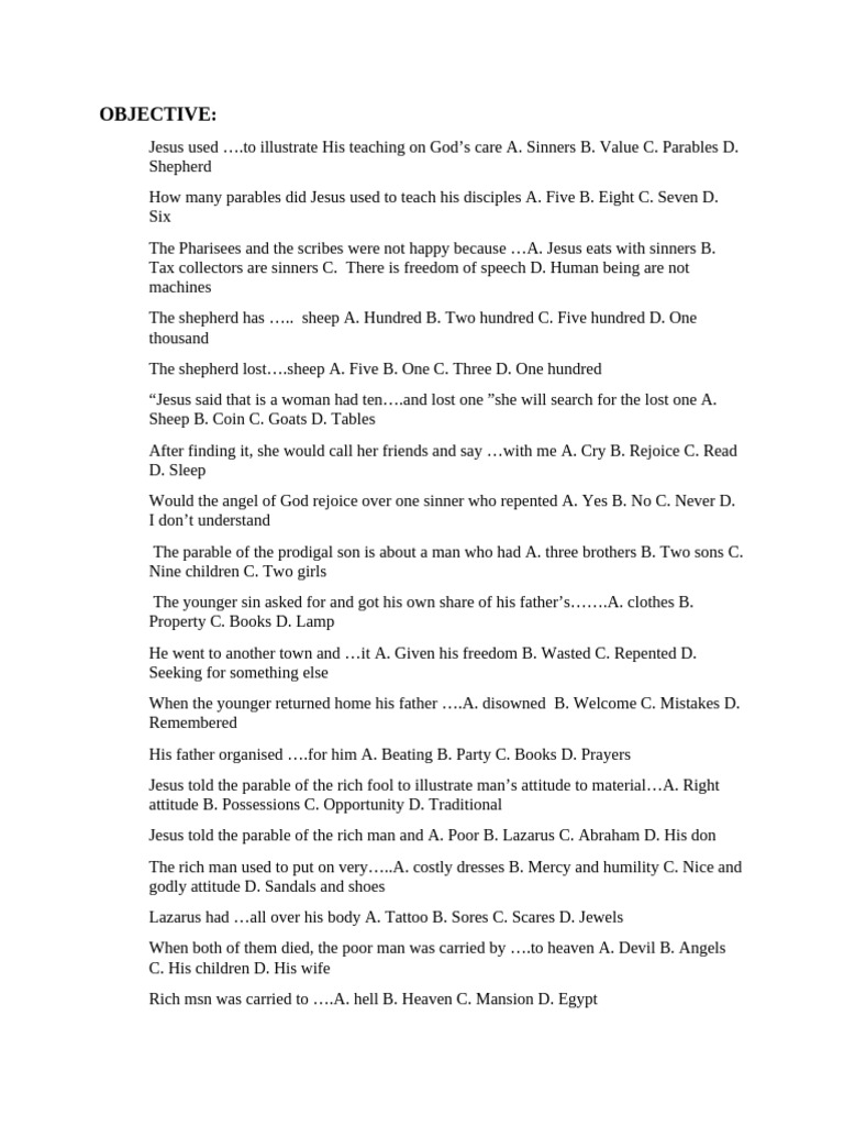 Jesus' Parables and Teachings Explained | PDF | Jesus | Bible