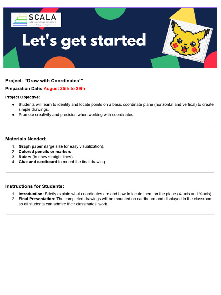 Arts Project - "Draw With Coordinates | PDF | Drawing