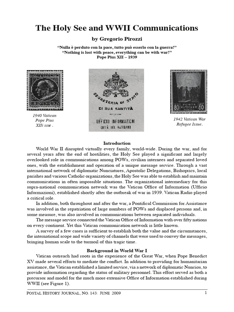 Vatican's WWII Communication Network | PDF