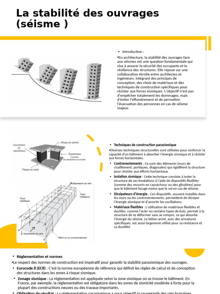 Stabilite Des Ouvrages Seisme | PDF | Génie parasismique | Fondation ...