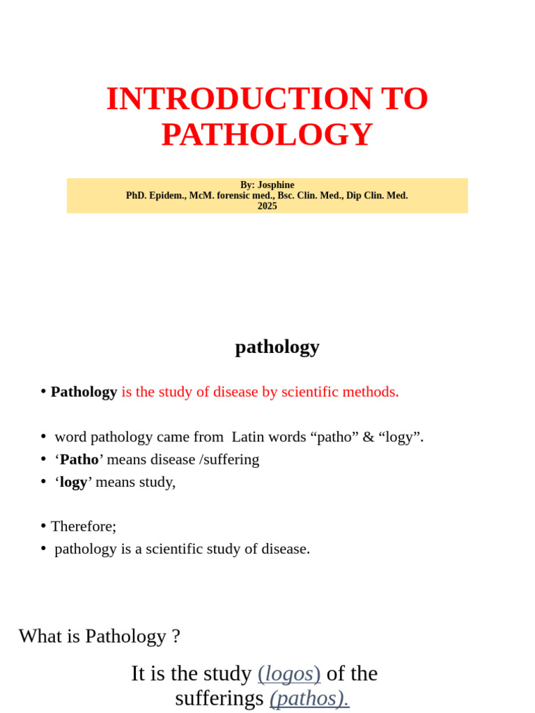1 Introduction To Pathology Notes September 2024-1 | PDF ...