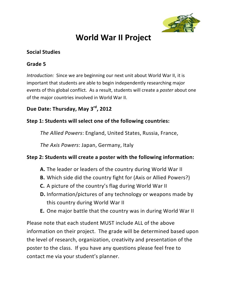 World War II Project Guidelines for Students | PDF | World War II ...