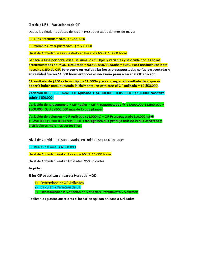 Variaciones de CIF | PDF