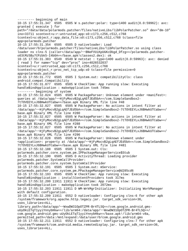 Polarmods - Patcher Logcat | PDF | Computer Architecture | Software