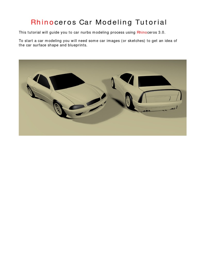 Car Modeling with Rhinoceros 3.0 | PDF