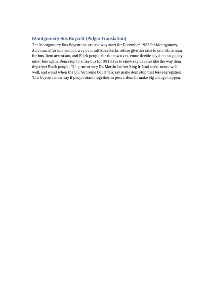 Montgomery Bus Boycott Overview | PDF