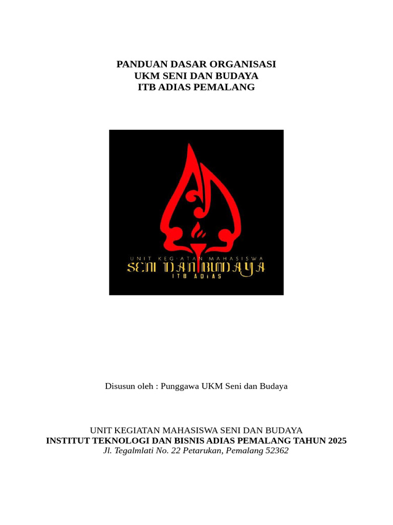 Panduan UKM Seni & Budaya ITB Adias | PDF