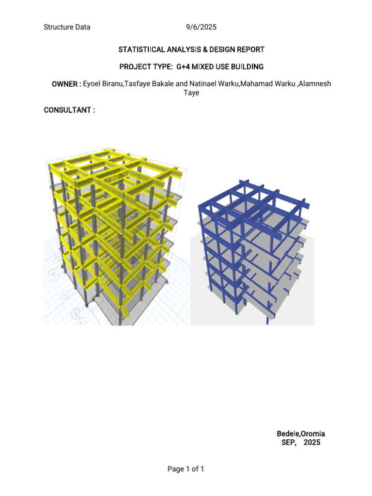 4eyoel and Natinael G+4 Statical Calculation | PDF | Beam (Structure) | Young's Modulus