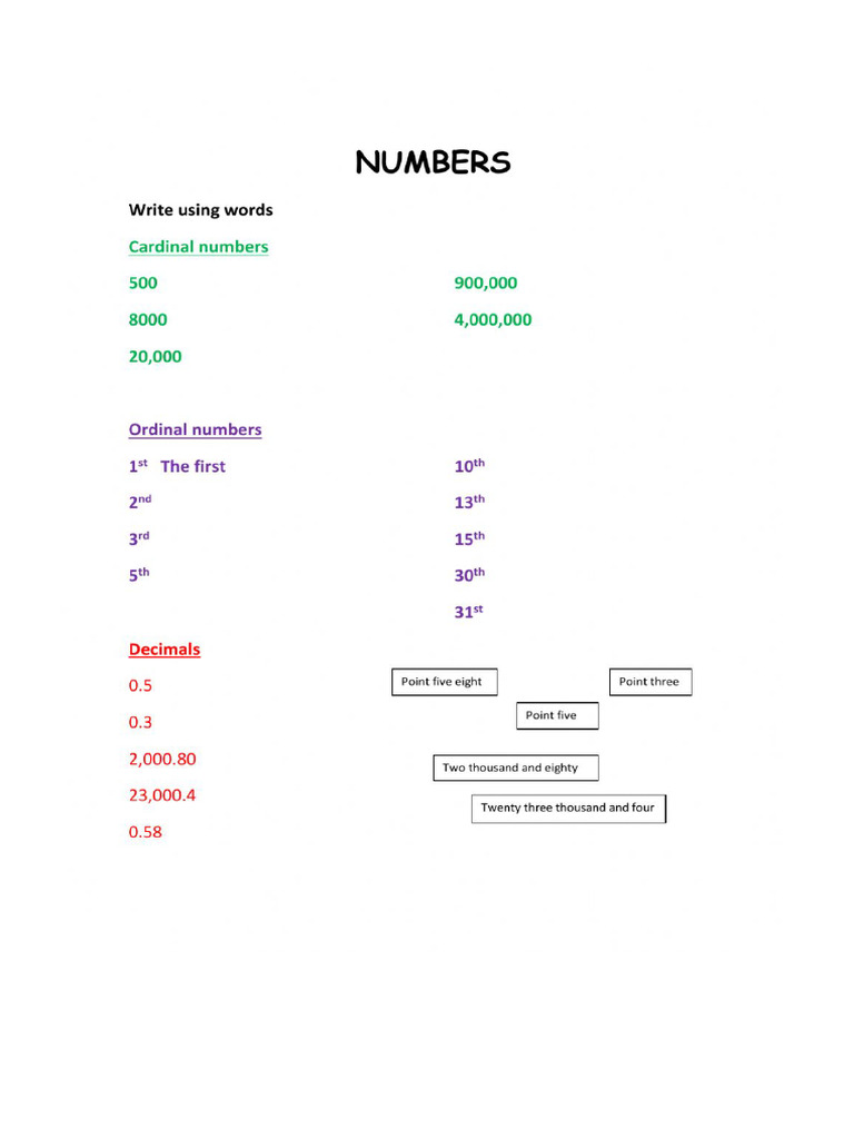 Numbers | PDF