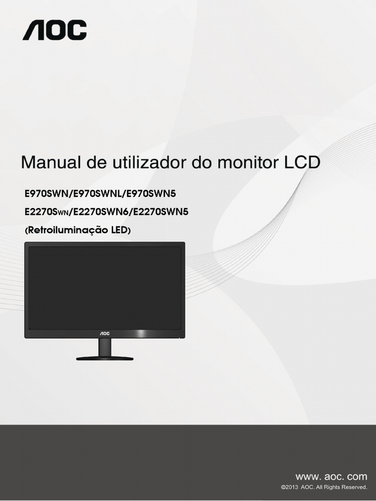 Guia Completo do Monitor AOC E970SWN | PDF | HDMI | Rádio
