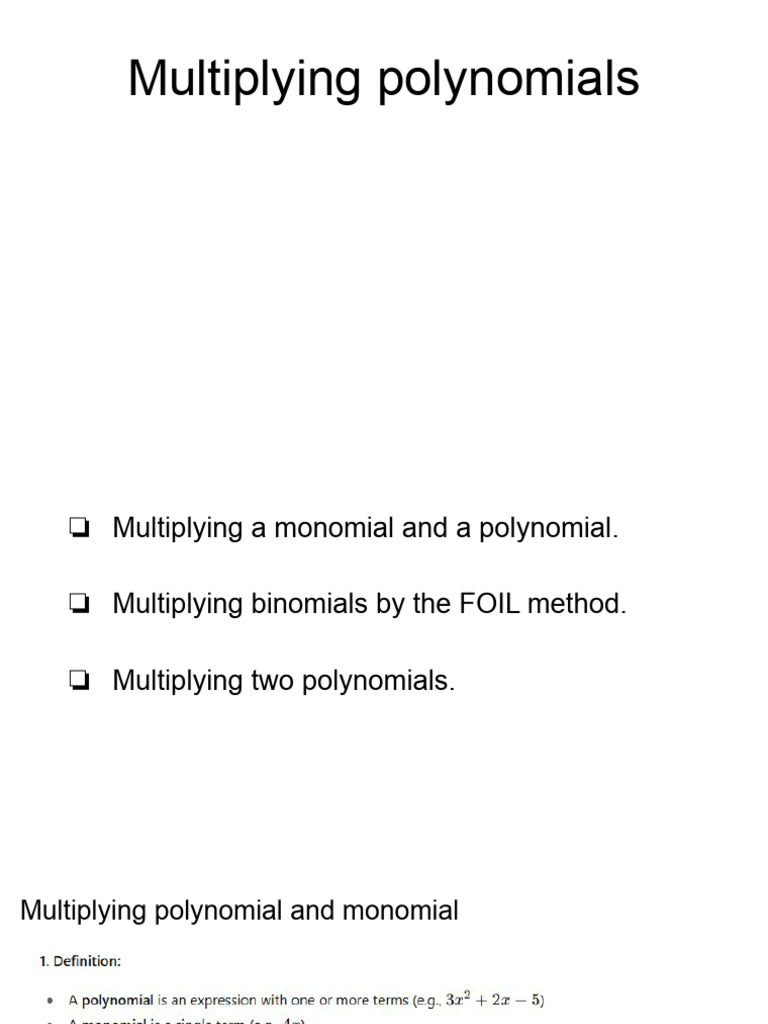 Multiplying Polynomials Guide | PDF