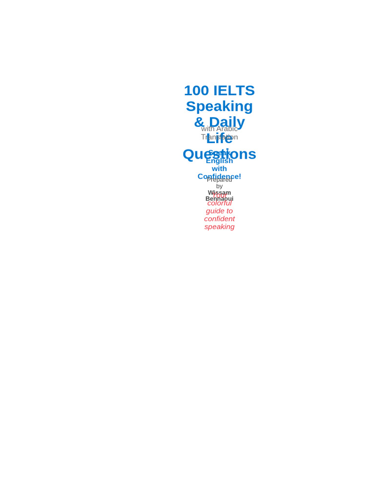 100 IELTS Speaking Designed v2 | PDF